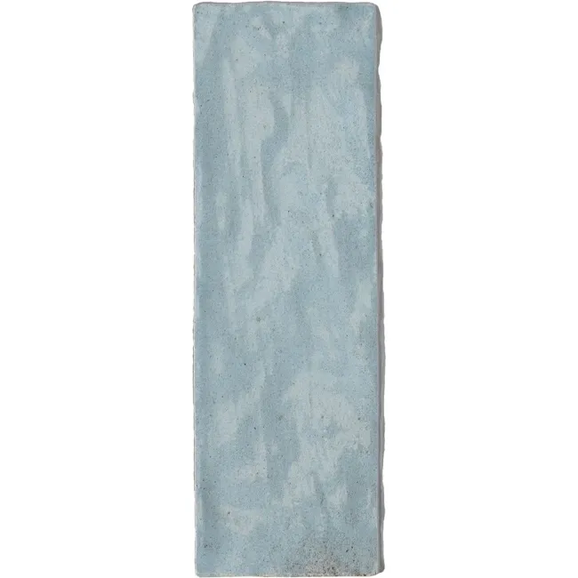 Riad Sky Blue Brick Effect Gloss Finish Ceramic Tile 20x6.5cm