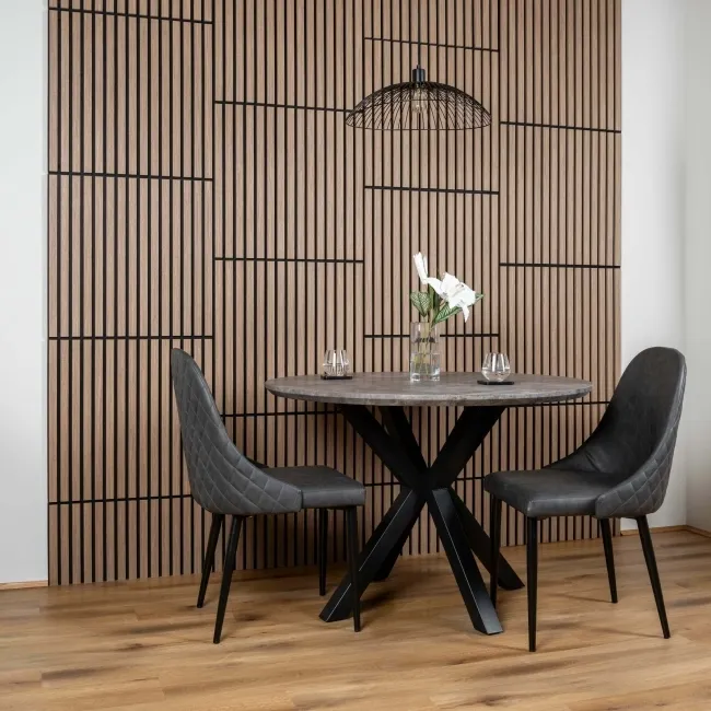 Trepanel® Smoked Oak Square Acoustic Slat Panels | Tile Mountain UAE