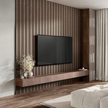 Trepanel Design® Multi Width Walnut Acoustic Wood Panels | Tile ...