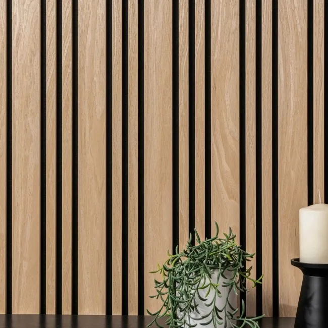 Trepanel Design® Multi Width Oak Acoustic Slat Panels | Tile Mountain UAE
