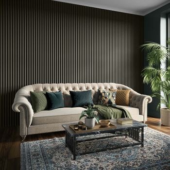 Trepanel Design® Curve Noir Black Acoustic Wall Panels | Tile Mountain UAE