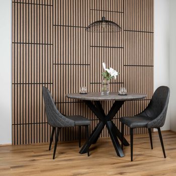 Trepanel® Smoked Oak Square Acoustic Slat Panels | Tile Mountain UAE
