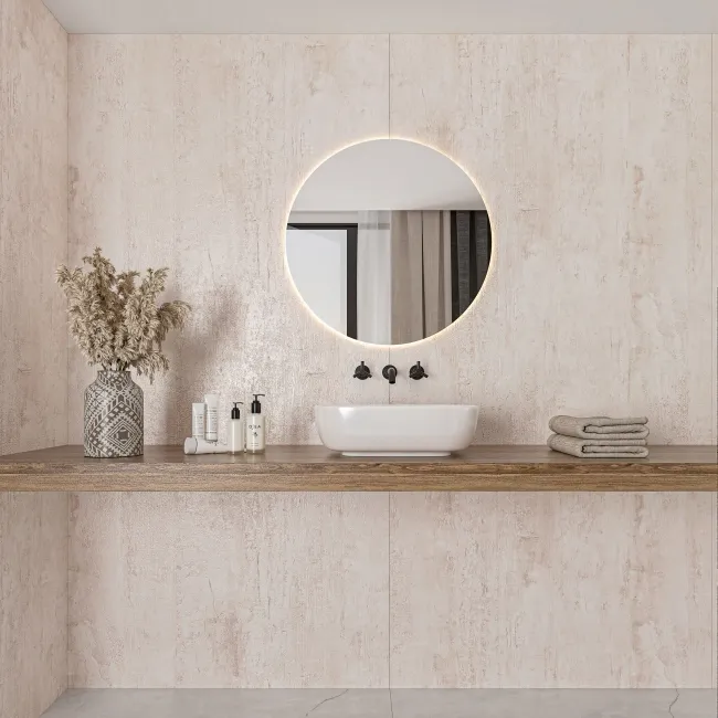 TrueTouch Cream Travertine Effect Composite Wall Panels | Tile Mountain UAE