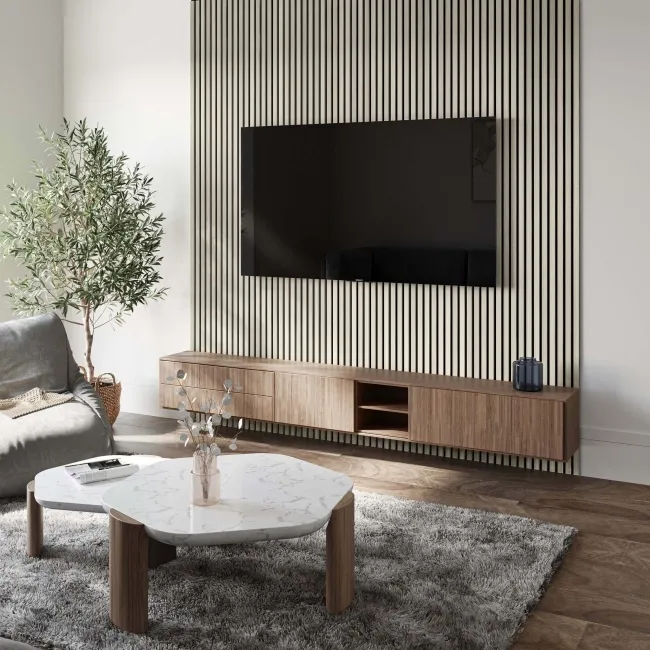 Trepanel® Light Oak Acoustic Wood Slat Panels | Tile Mountain UAE