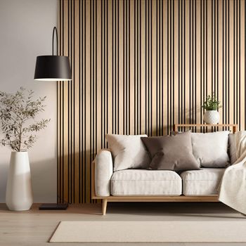 Trepanel Design® Multi Width Oak Acoustic Slat Panels | Tile Mountain UAE