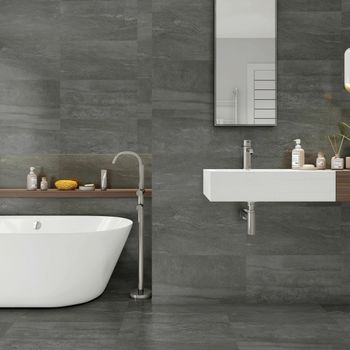 Cliff Grey Stone Effect Matt Porcelain Tile 60x30cm | Tile Mountain UAE